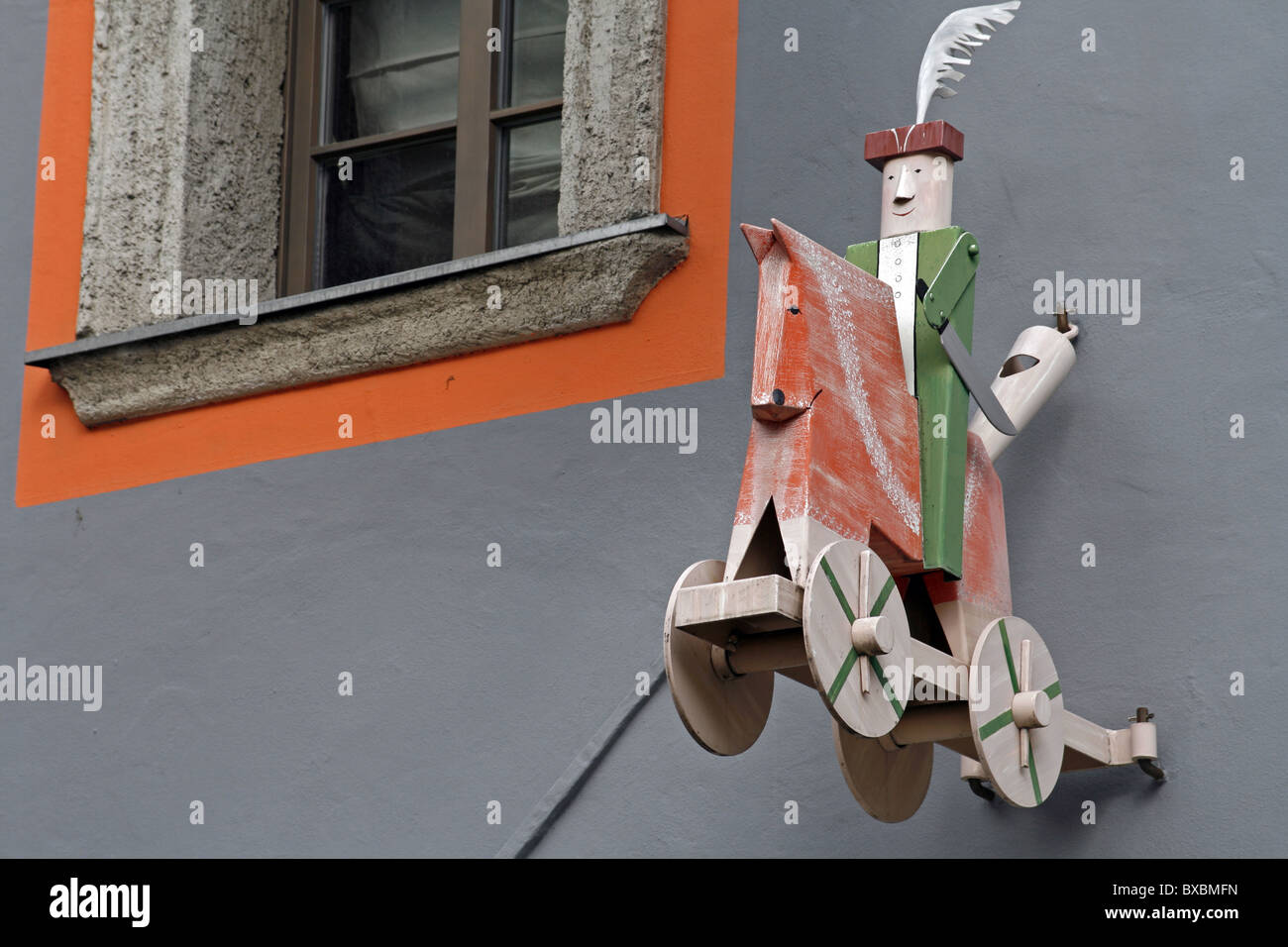 Germany Bavaria Berchtesgaden land Bavarian architecture toy store sign ...