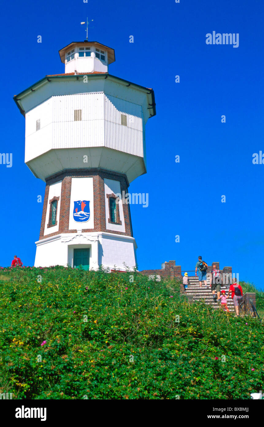the white water tower, landmark of Langeoog island, East Friesland ...