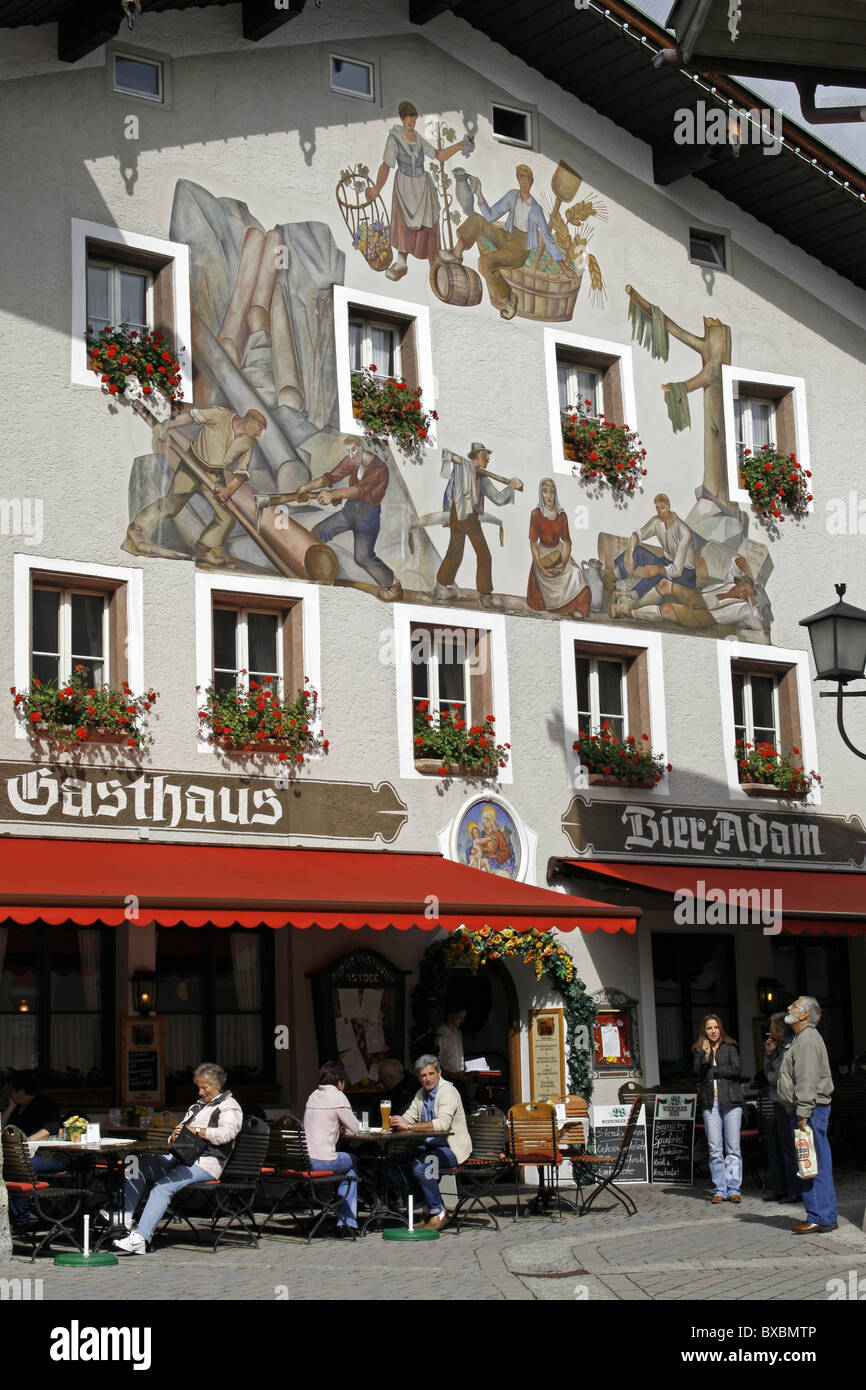 Germany Bavaria Berchtesgaden land Bavarian architecture painted facade ...