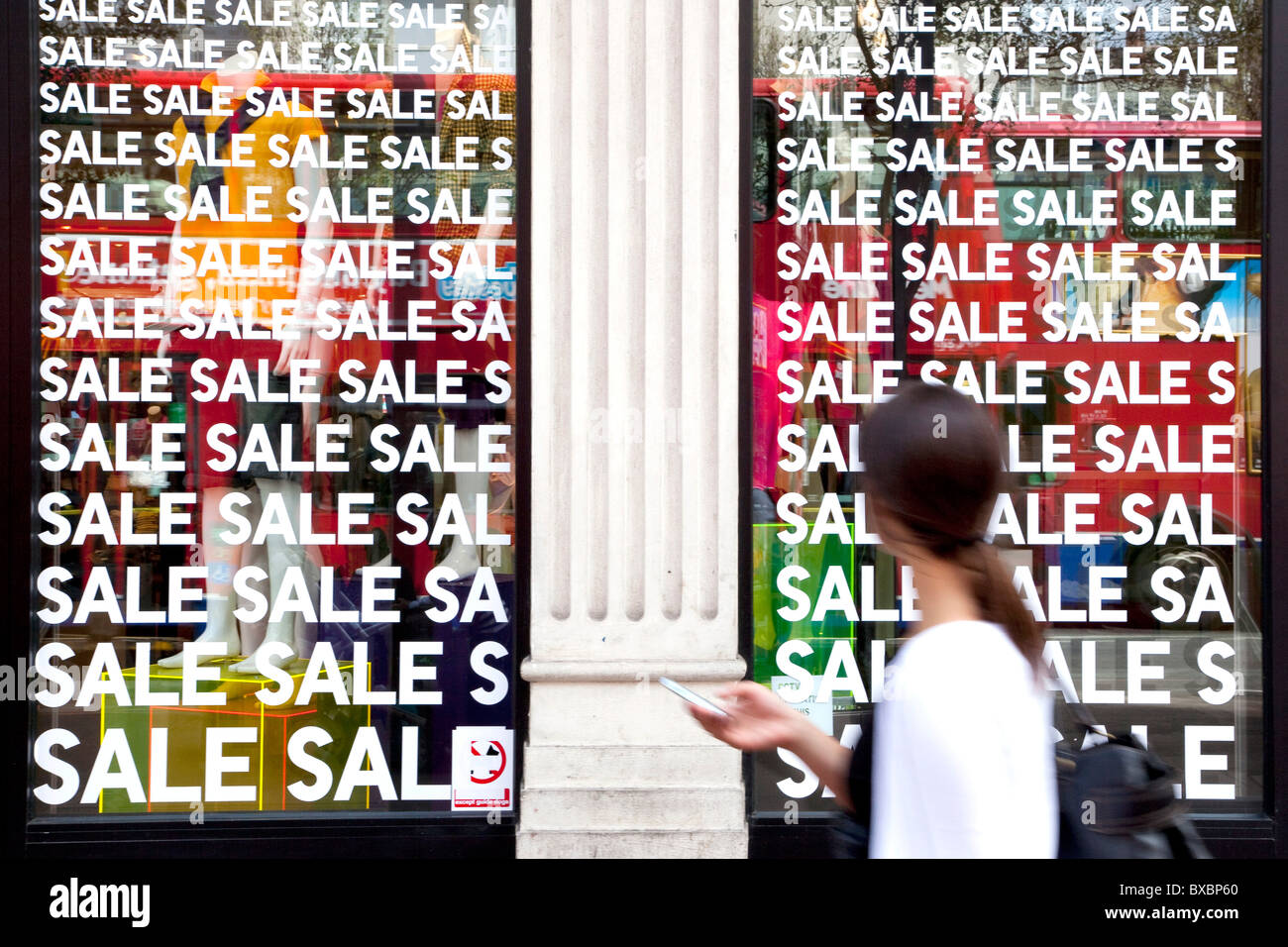 Sale in a shop on Oxford Street in London, England, United Kingdom ...