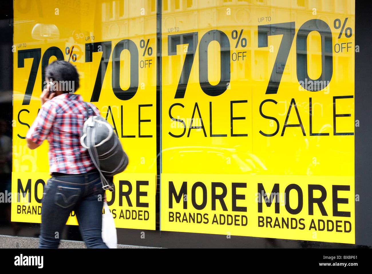 Sale in a shop on Oxford Street in London, England, United Kingdom ...