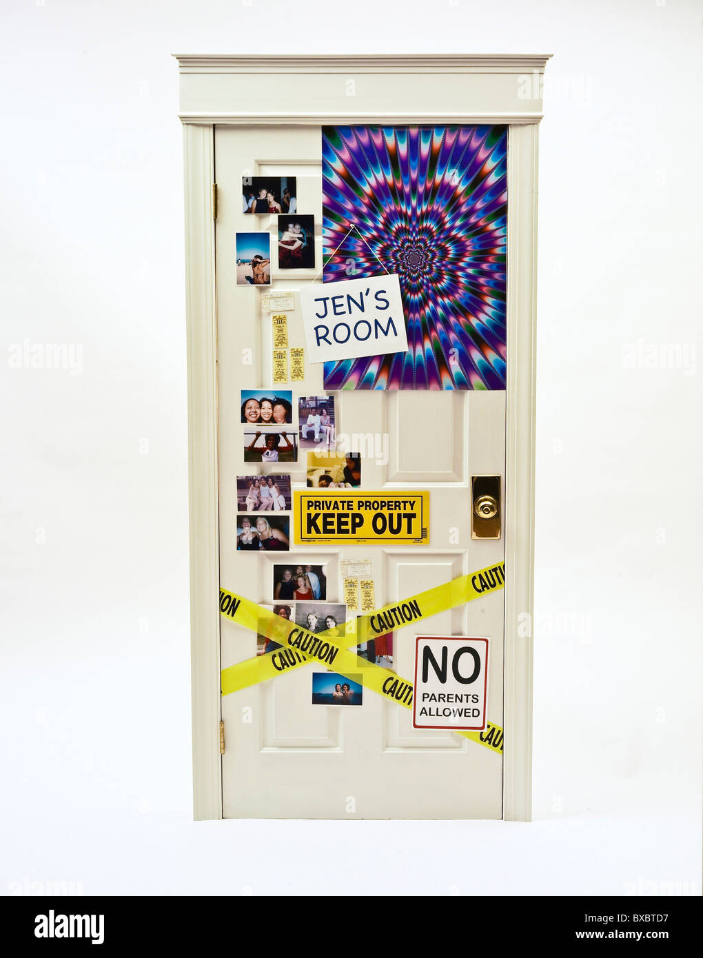 Teen age student door with poster. Copy space Stock Photo - Alamy