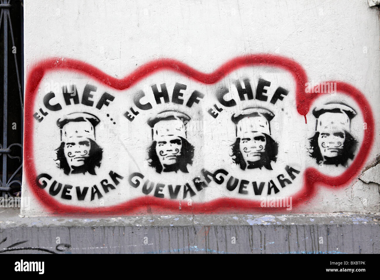 Chef Che Guevara humorous graffiti on wall, La Paz, Bolivia Stock Photo ...