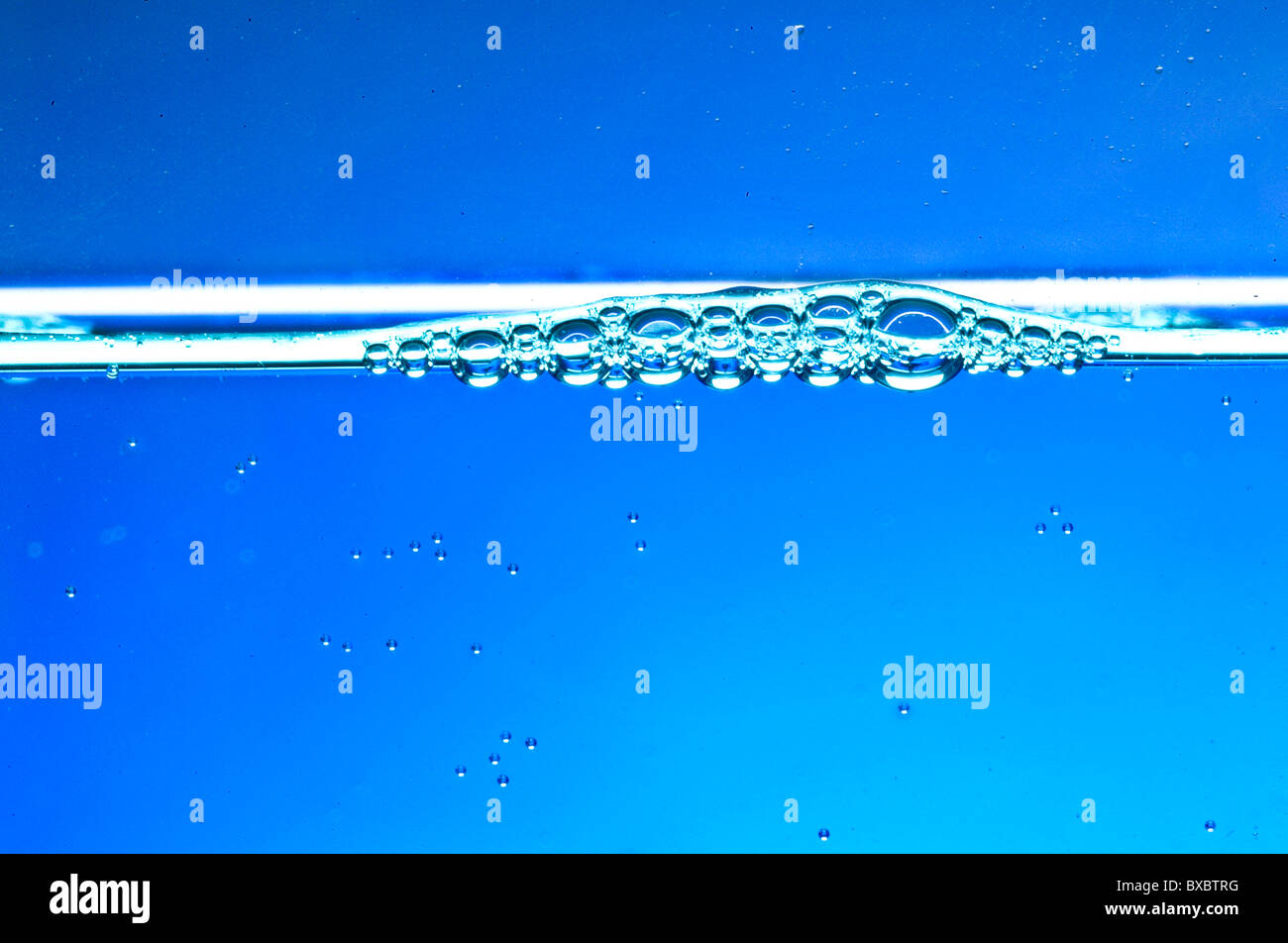 Blue wet water h20 liquid bubbles copy space. Nature. Natural. Eco ...