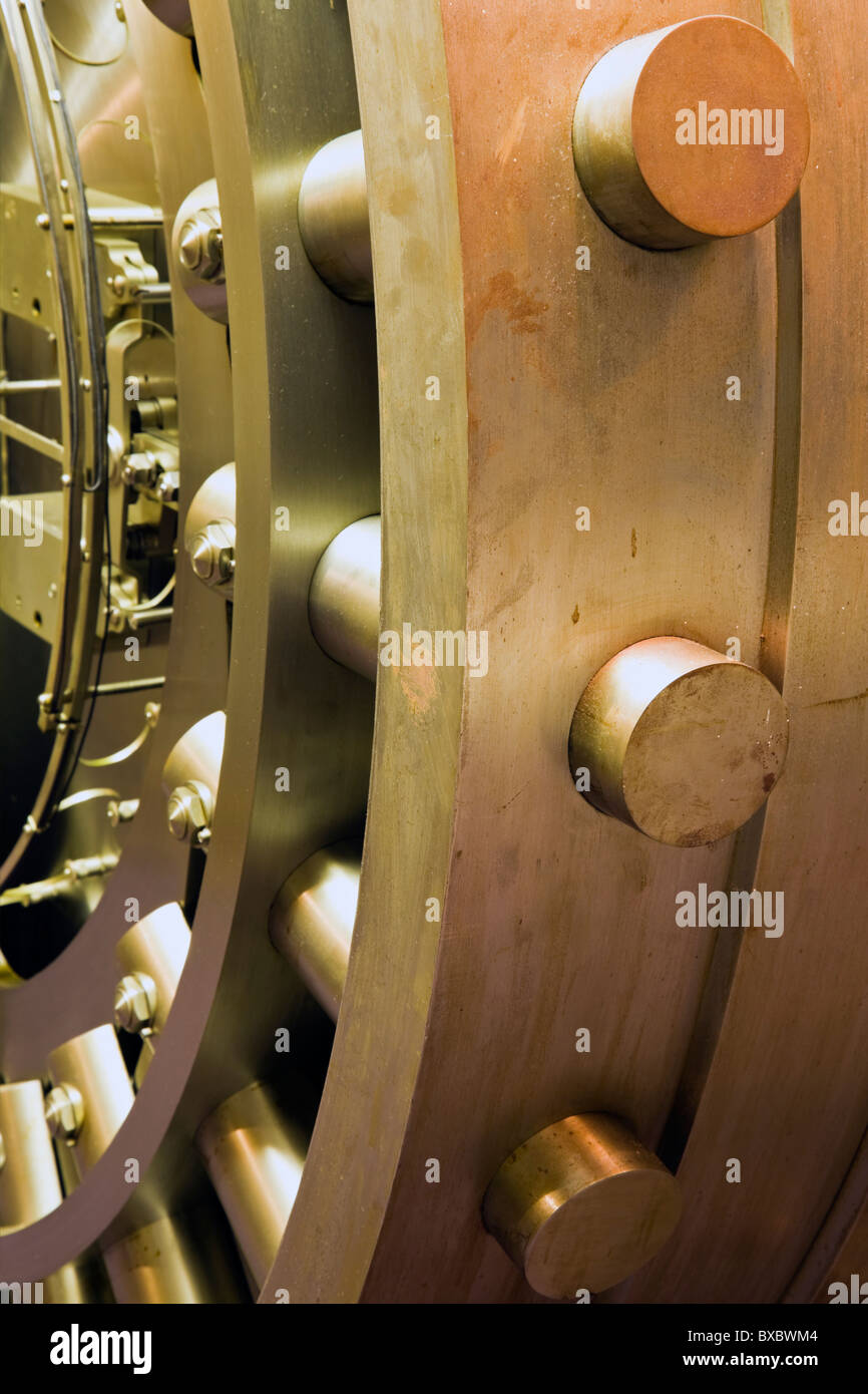 Door in old bank safe deposit room Stock Photo - Alamy