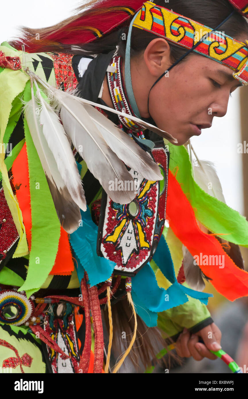 Young man in grass dance regalia, Pow-wow, Blackfoot Crossing, Alberta ...