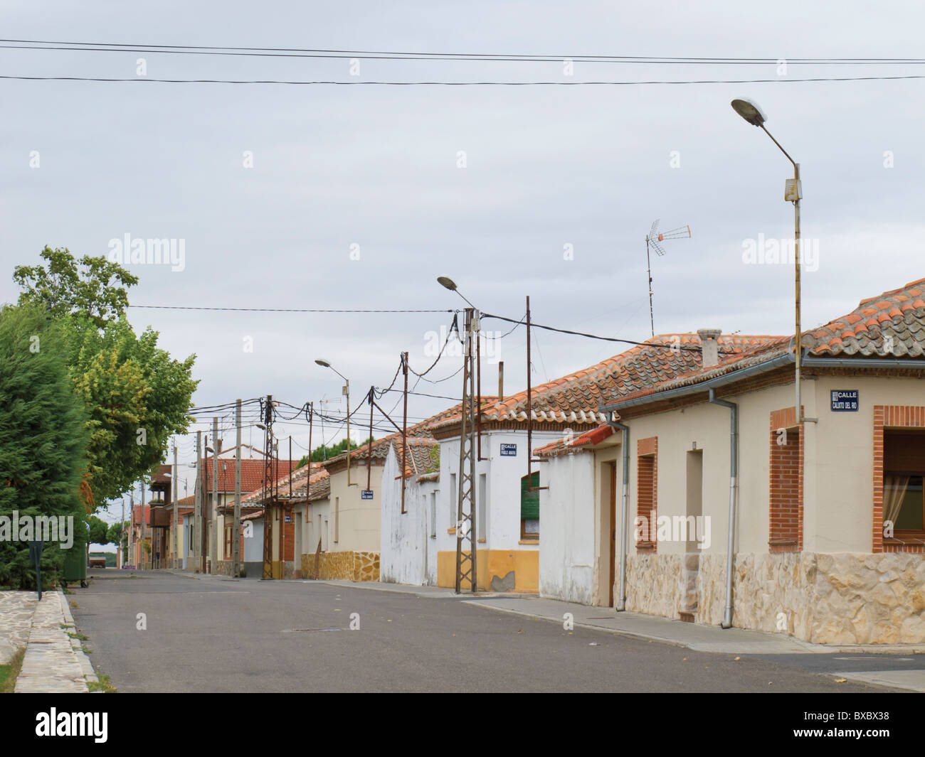 Suburban street in Coca, Spain Stock Photo - Alamy