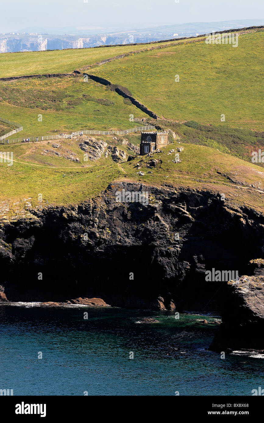 Photo shows Doyden Castle, a folly that has been turned into a coastal ...