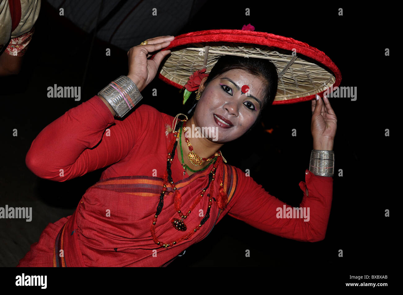A bihu dancer of Assam,India Stock Photo - Alamy