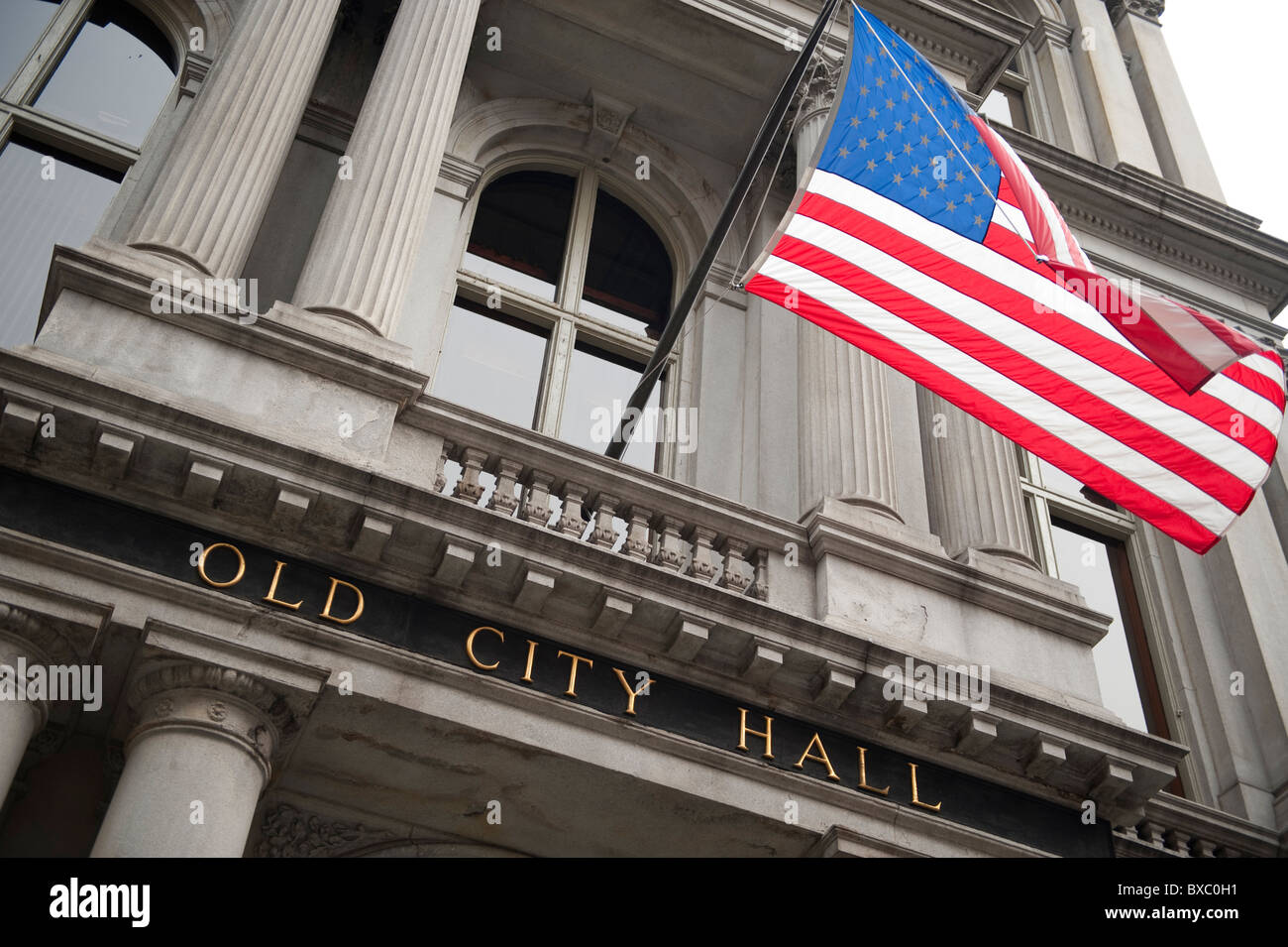 Boston city hall flags hi-res stock photography and images - Alamy
