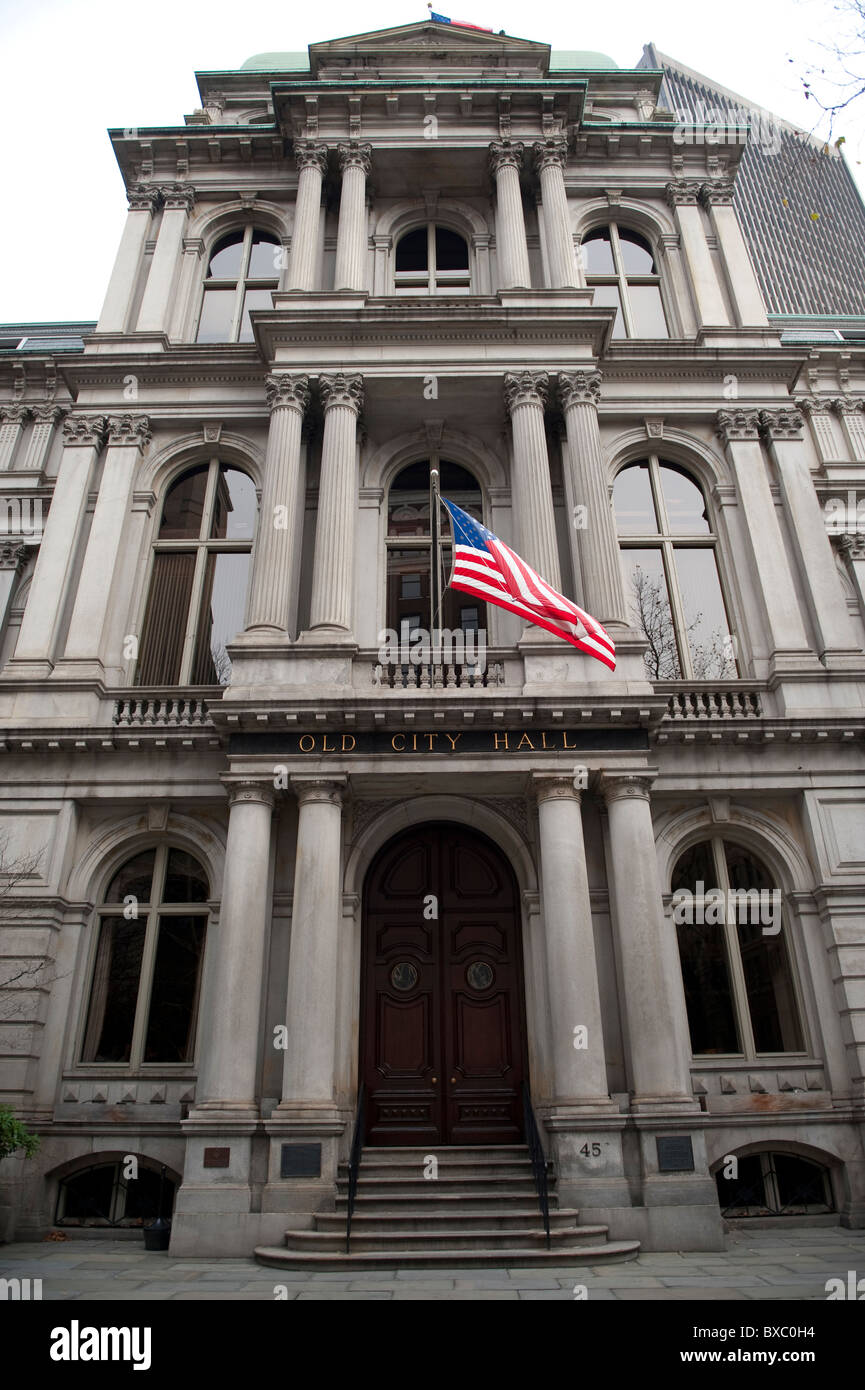 Boston city hall flags hi-res stock photography and images - Alamy