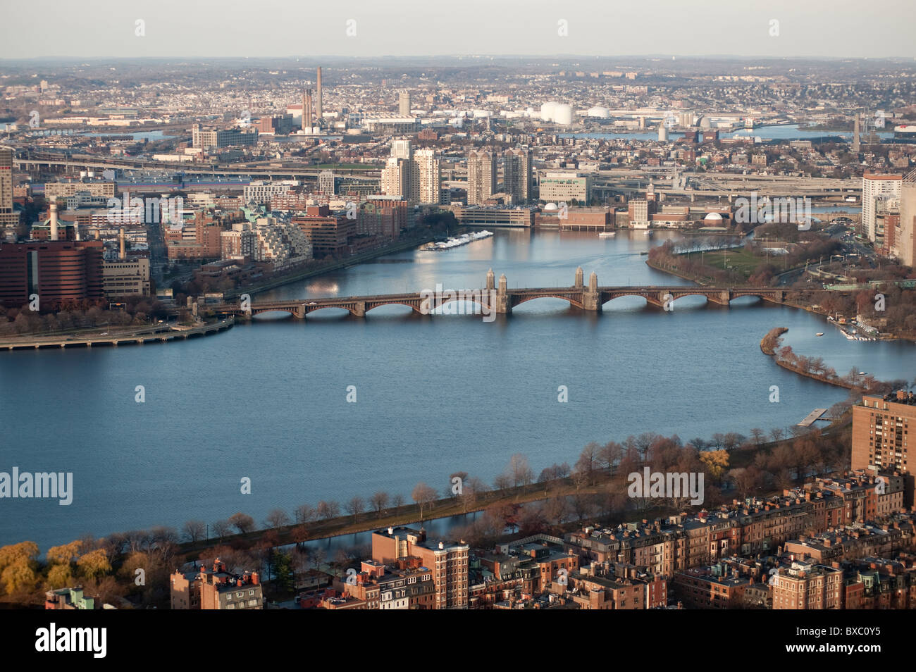 Aerial boston bridges river hi-res stock photography and images - Alamy
