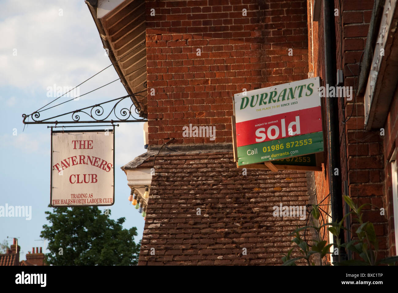 Labor/Labour Club in a Suffolk market town for sale Stock Photo - Alamy