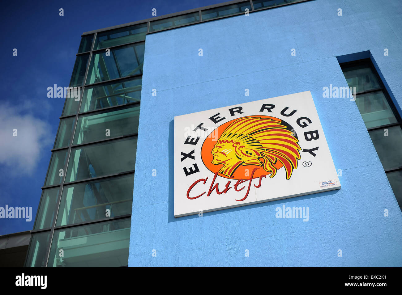 Sandy Park, the home of Exeter Chiefs Rugby Club, in Exeter, Devon ...