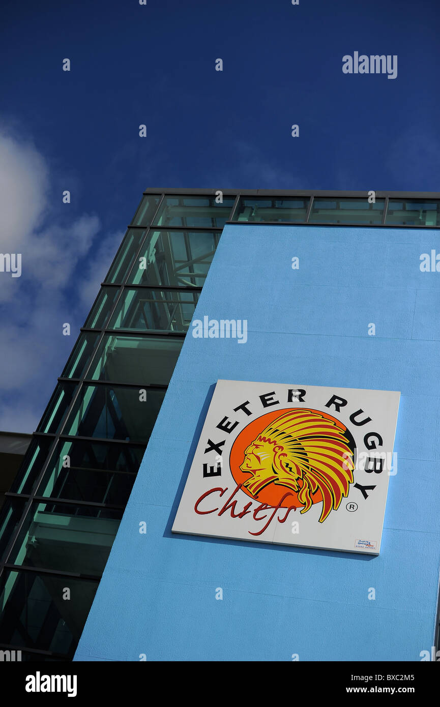 Sandy Park, the home of Exeter Chiefs Rugby Club, in Exeter, Devon ...