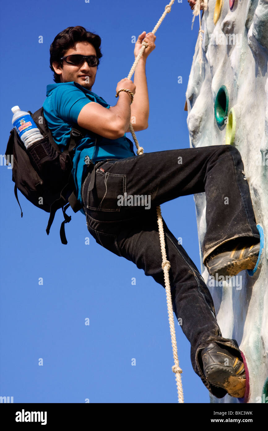 An Indian boy climbing, Mandvi, Gujarat, India Stock Photo - Alamy