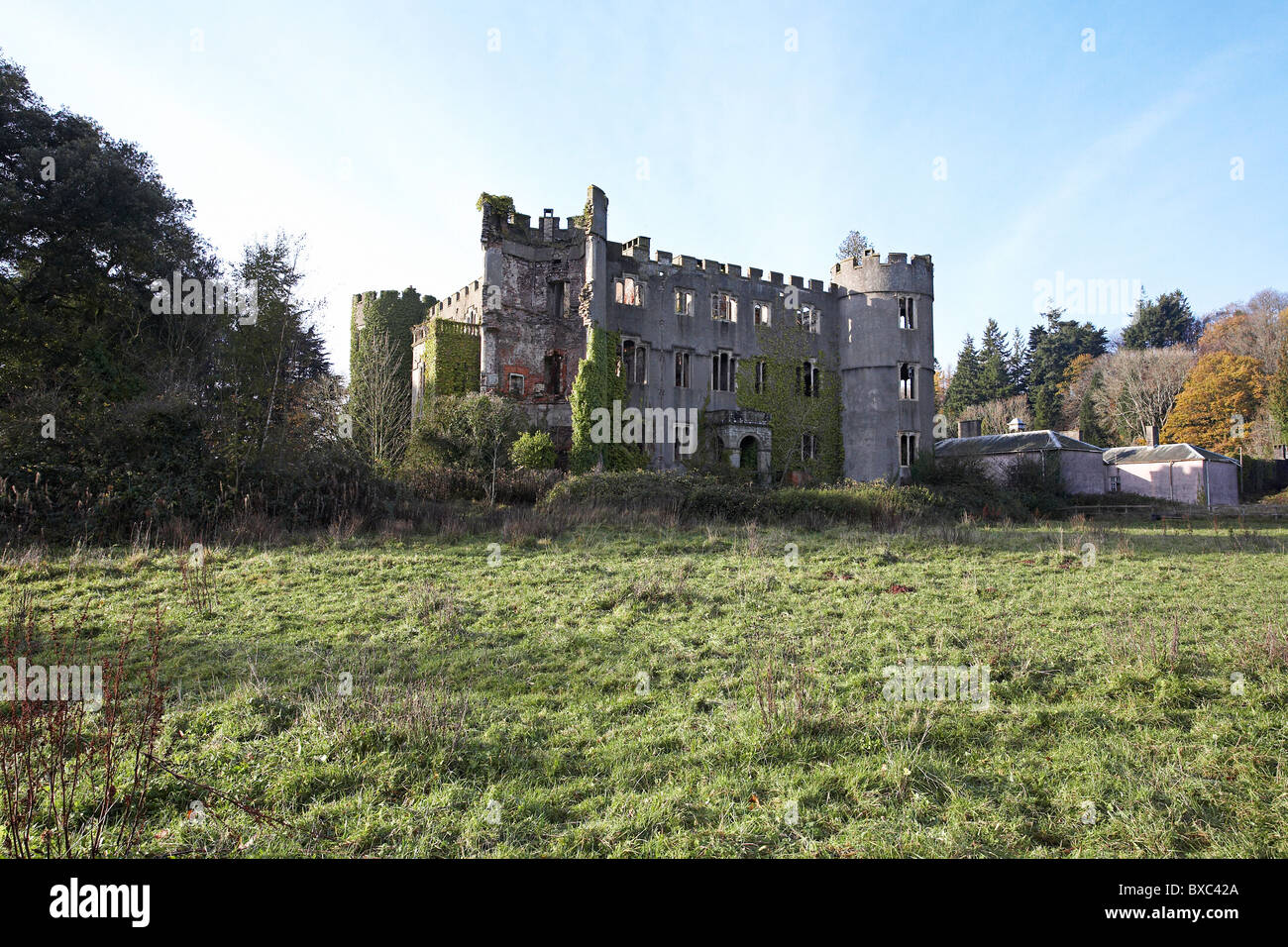 Ruperra Castle, a derelict Castle, near Caerphilly, south Wales ...