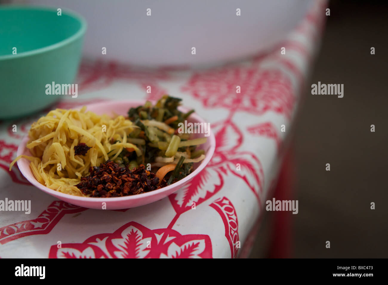 plate of burmese vegetables and spices Stock Photo - Alamy