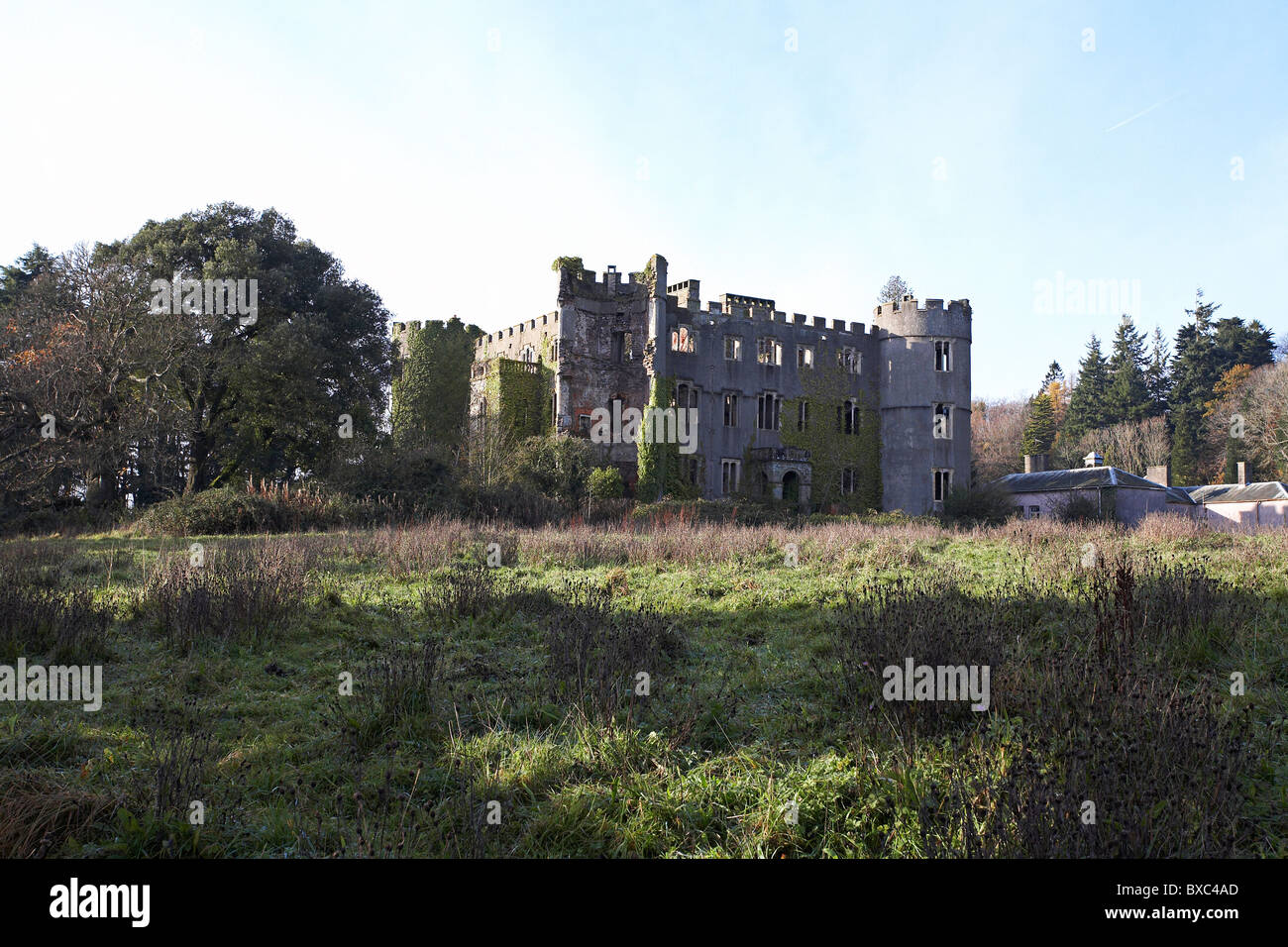 Ruperra Castle, a derelict Castle, near Caerphilly, south Wales ...