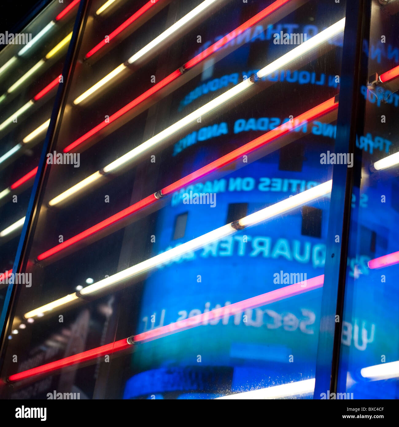 Neon lights in Times Square Manhattan, New York City, U.S.A Stock Photo ...