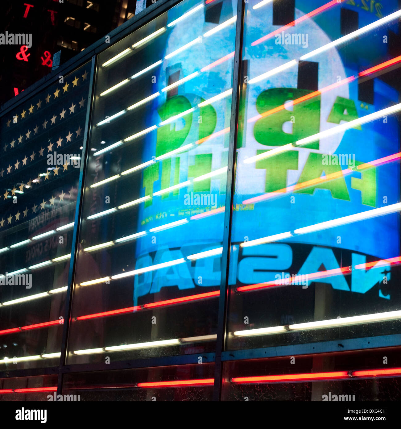 Neon lights in Times Square Manhattan, New York City, U.S.A Stock Photo ...