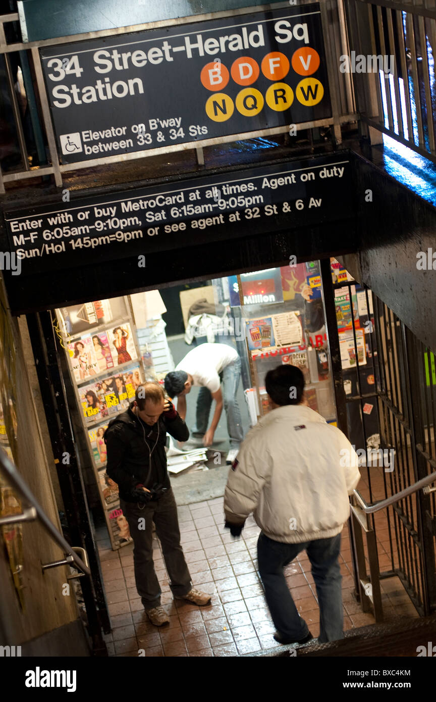 Entrance to 34 Street Harold Square Subway station in Manhattan, New ...