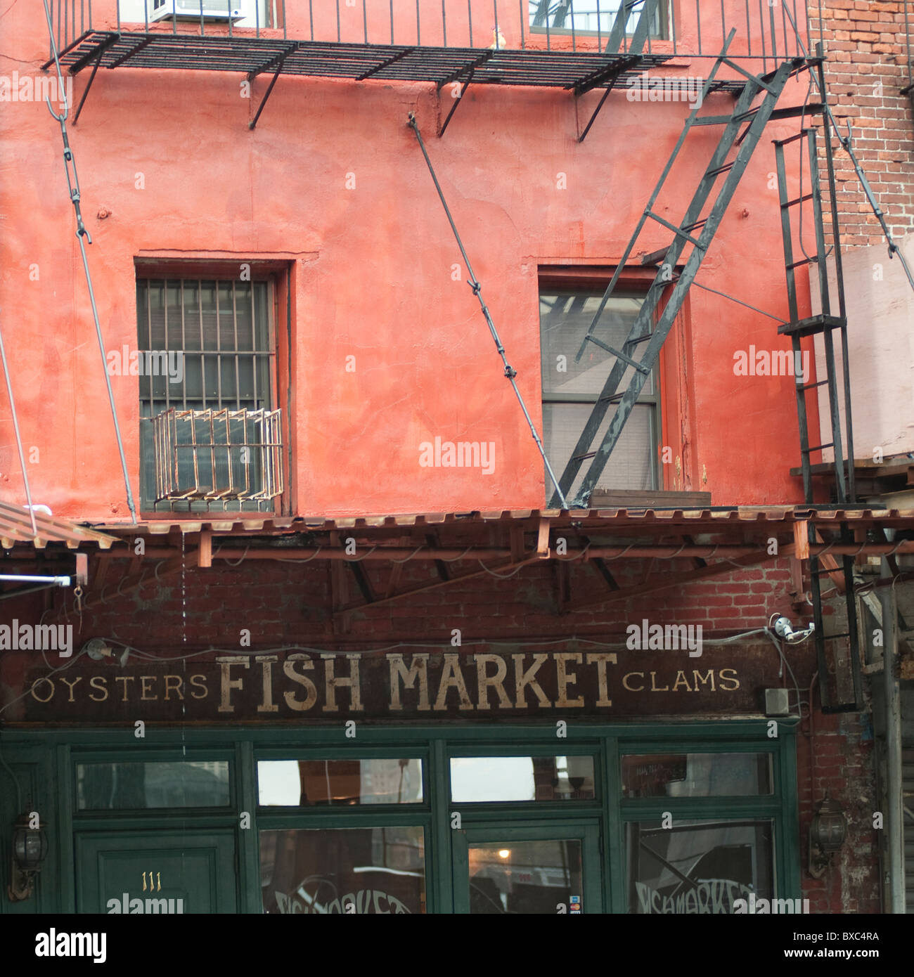 Exterior of Fish Market in Manhattan, New York City, U.S.A Stock Photo ...