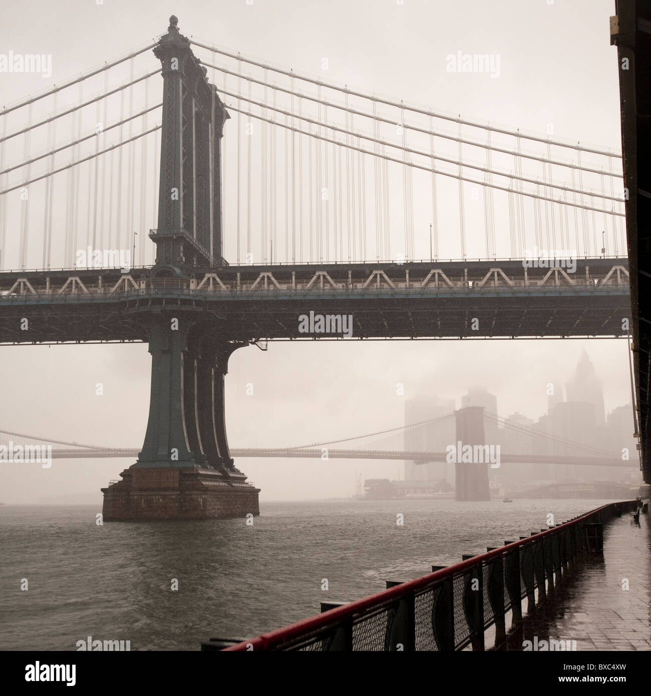 View of the Manhattan Bridge in Manhattan, New York City, U.S.A Stock ...