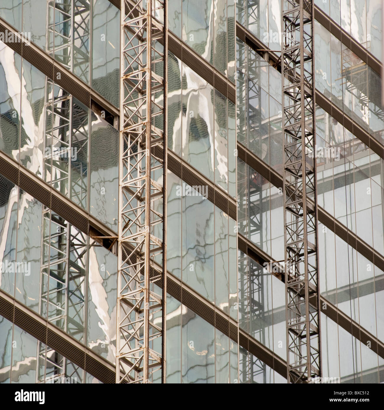 Glass exterior of a building in Manhattan, New York City, U.S.A Stock ...