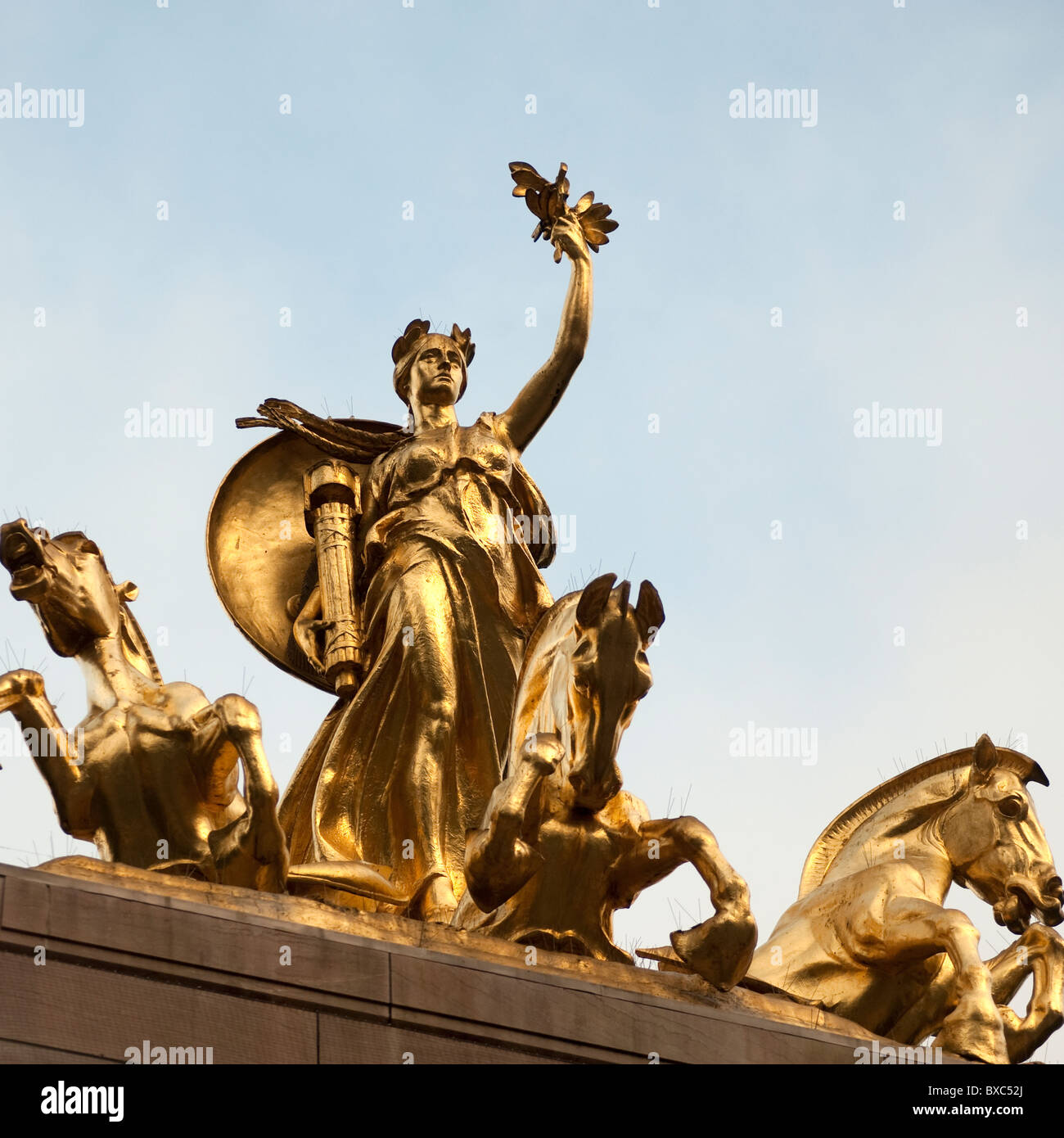 Statues on USS Marine Monument at Merchants' Gate in Manhattan, New ...