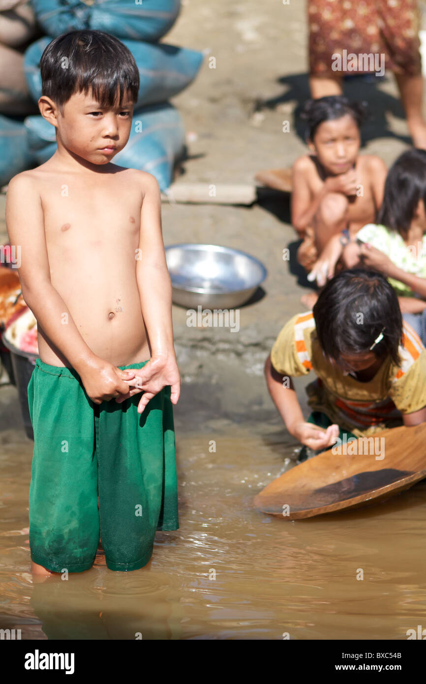 Children Bathing In River