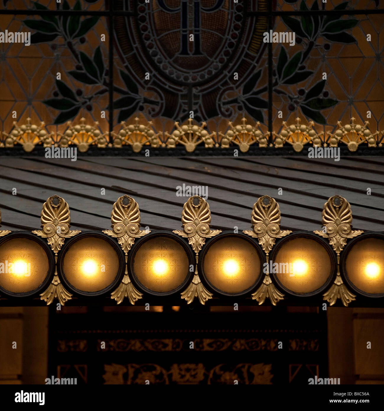 Decorative canopy at the Plaza Hotel in Manhattan, New York City, U.S.A ...