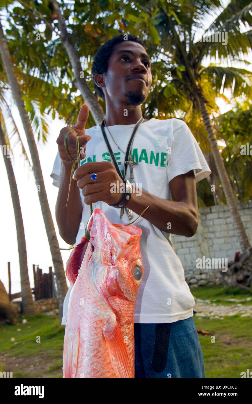 Haiti, Sud Province, Jacmel. Local fisherman, fish Stock Photo - Alamy