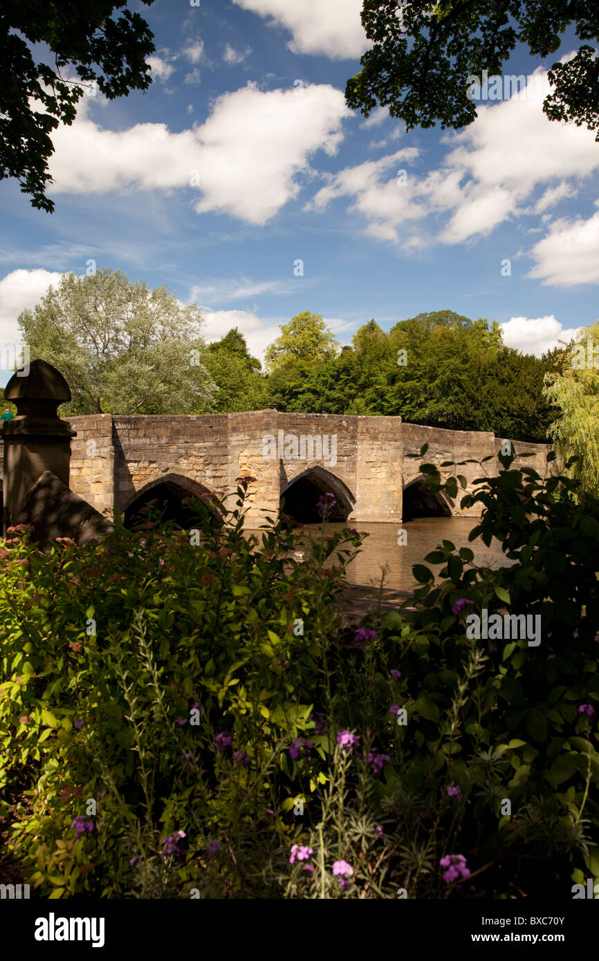 The old Bridge at Bakewell over the River Wye Derbyshire Peak District ...