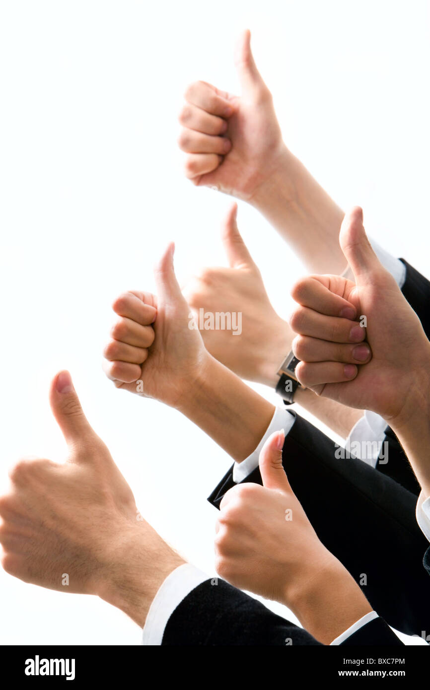 Row of human hands showing sign of okay Stock Photo - Alamy