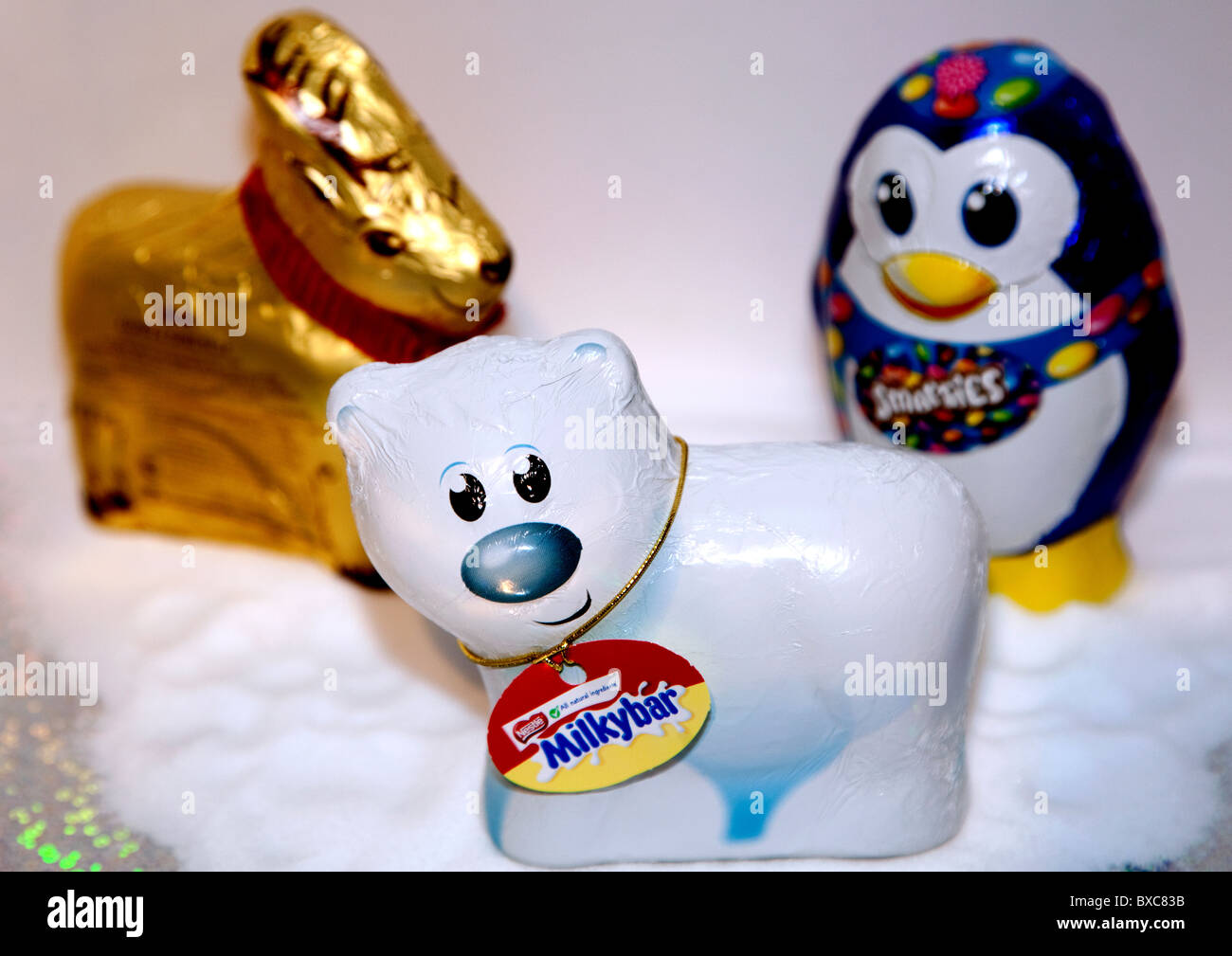 Chocolate Christmas animal figures: Smarties penguin, Lindt reindeer ...