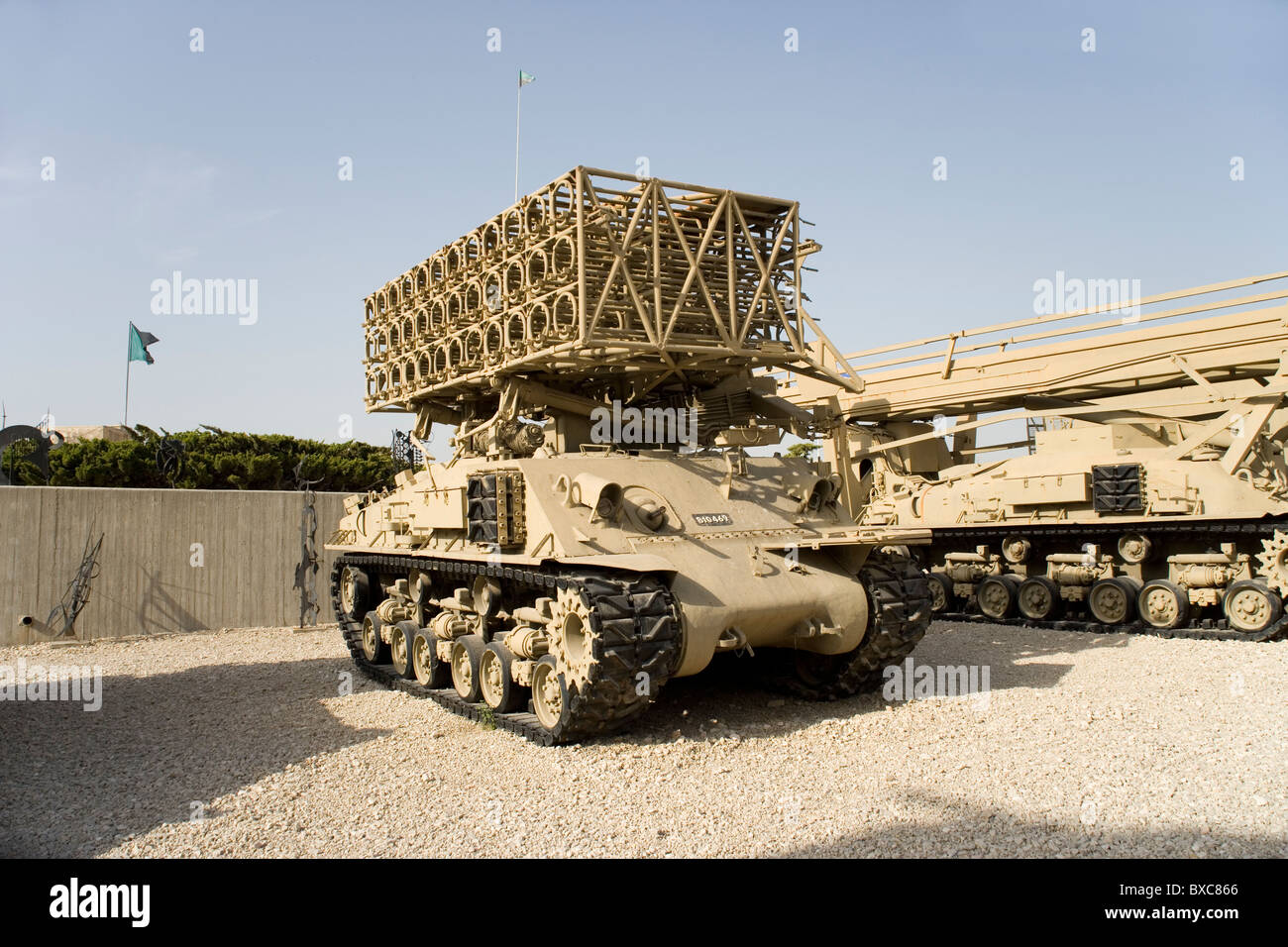 Sherman multiple rocket launcher tank at the Israeli Armored Corps ...