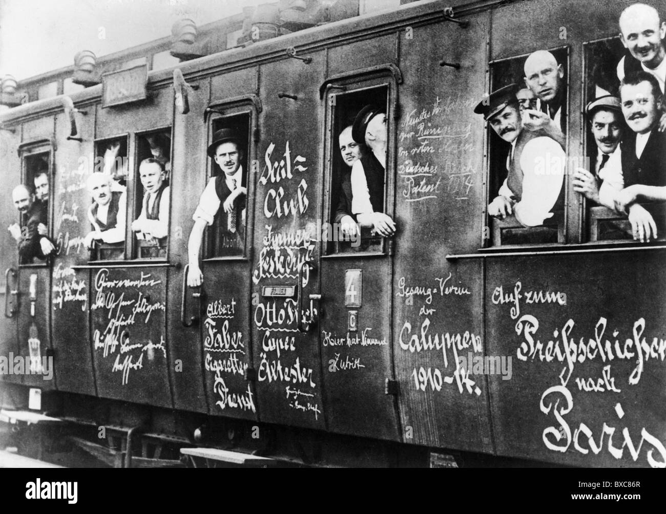 events, First World War / WWI, outbreak of the war, German conscripts ...