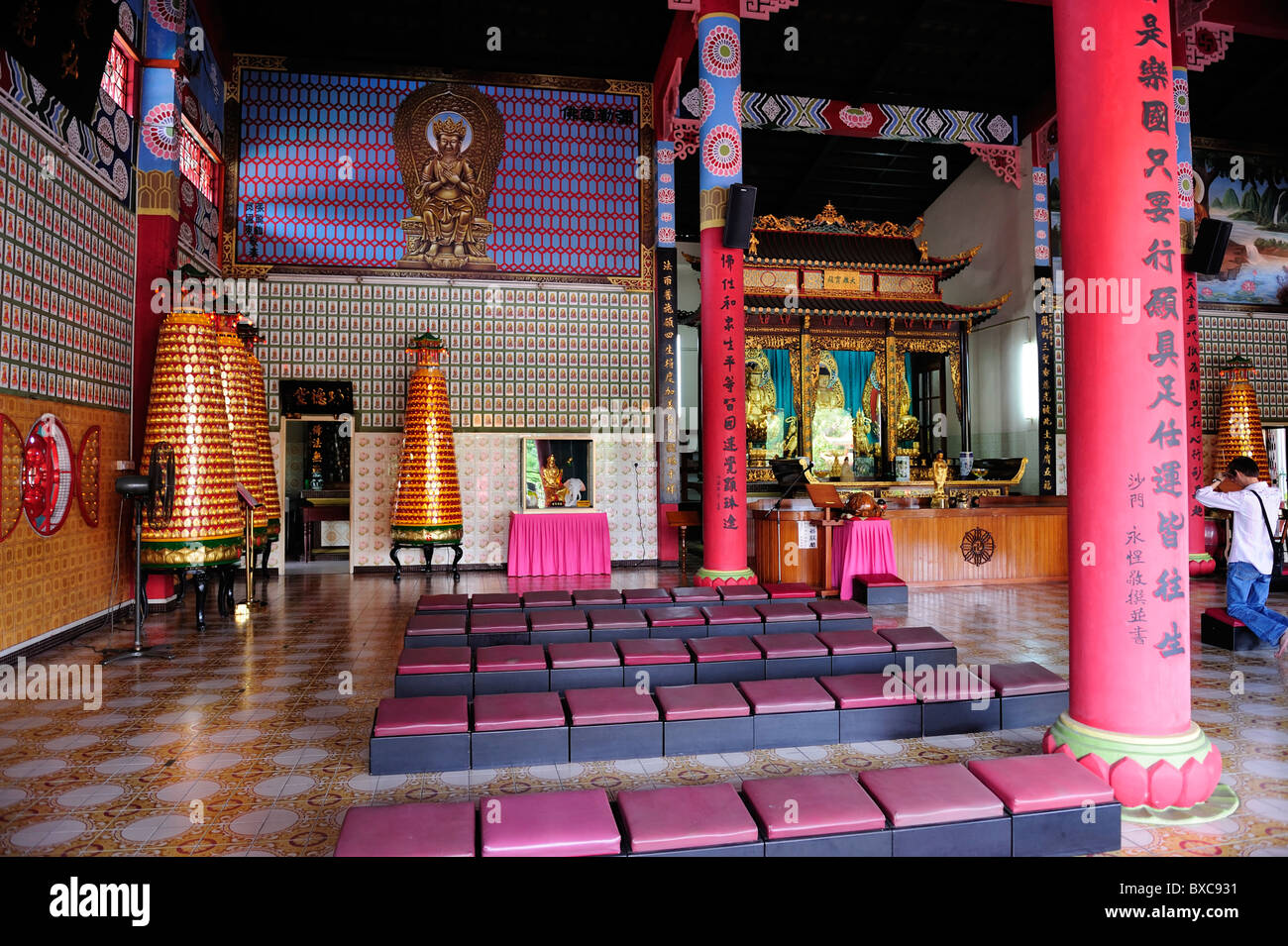 Interior of Puh Toh Si Chinese Temple near Kota Kinabalu, Sabah Stock ...