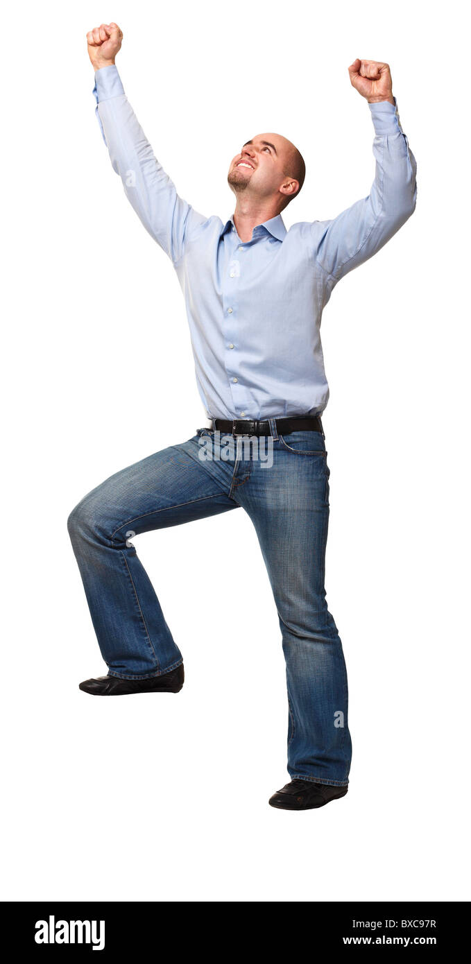 happy man isolated on white background Stock Photo - Alamy