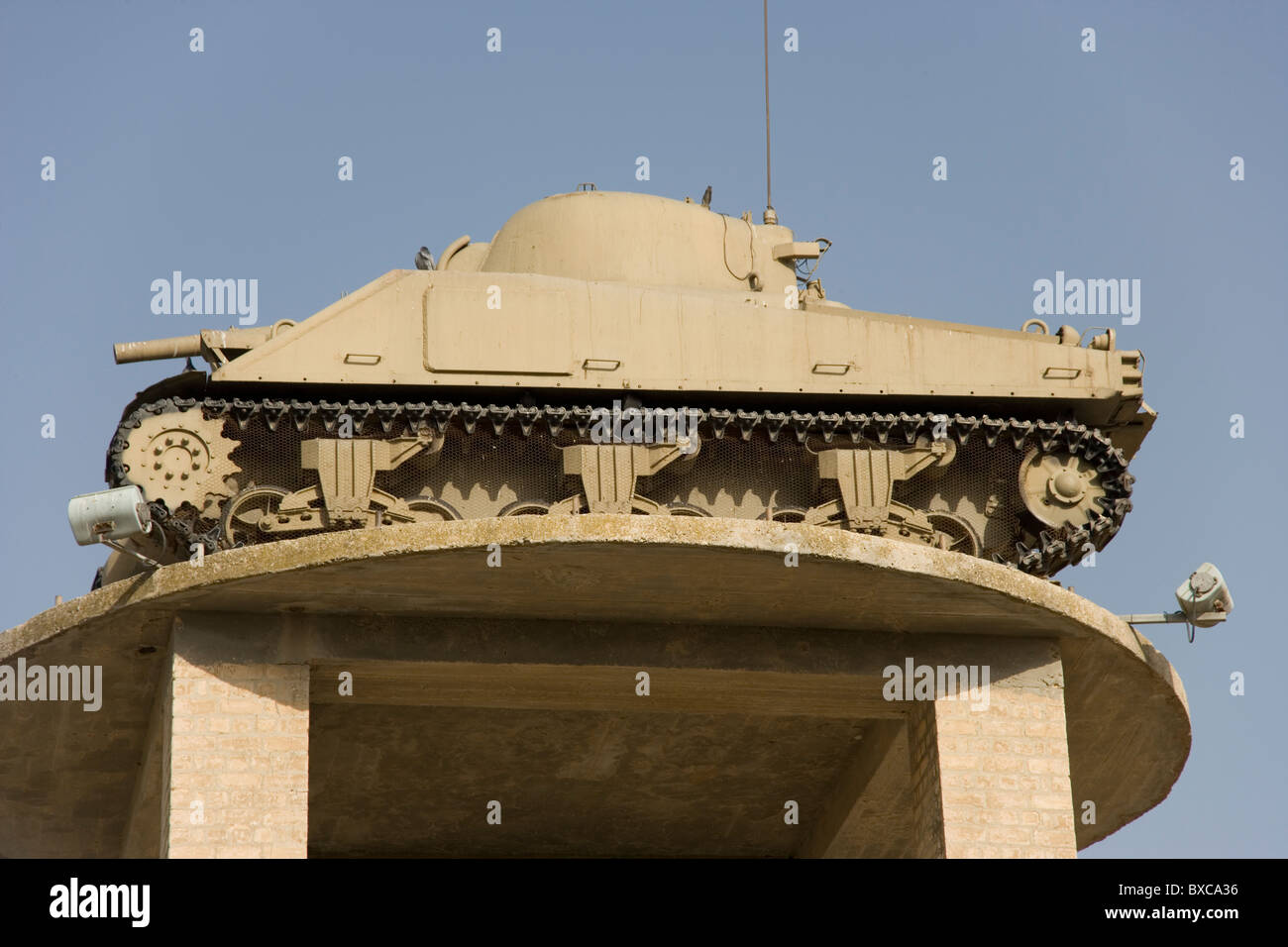 Tank on the Tower Memorial at the Israeli Armored Corps Museum at ...