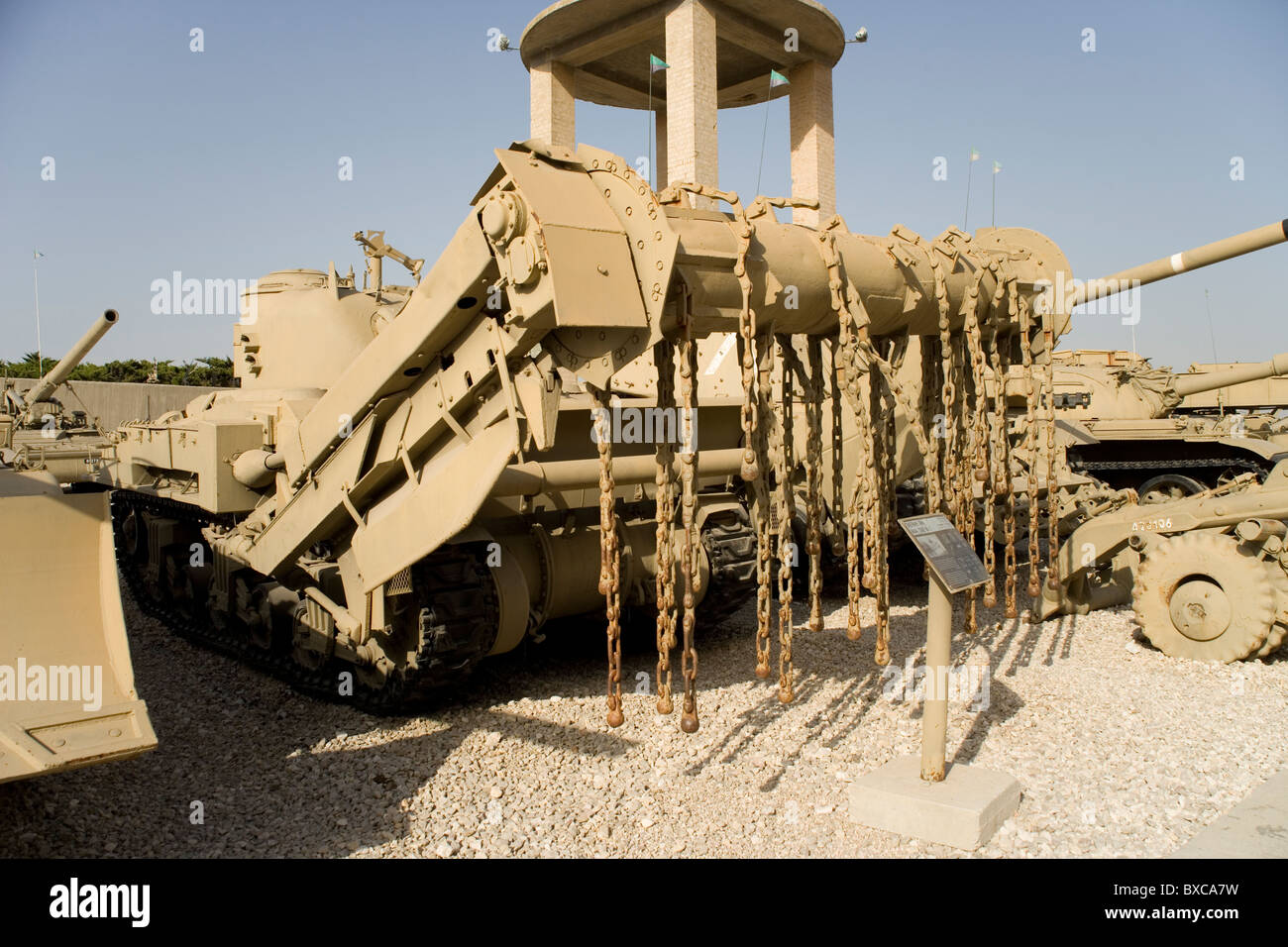 Sherman Tank M4A4 Crab Mk two at the Israeli Armored Corps Museum at ...