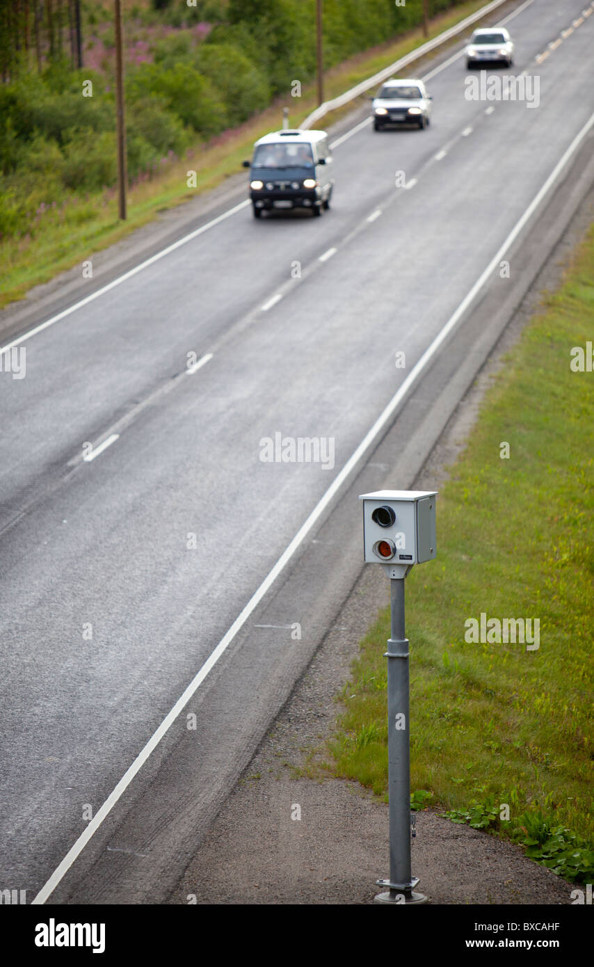 Finnish traffic speed camera , Finland Stock Photo - Alamy