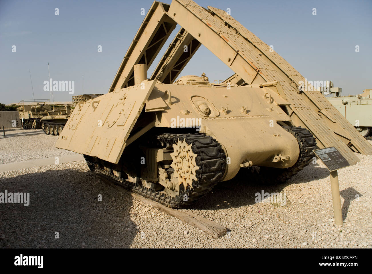 Sherman tank monster live target at the Israeli Armored Corps Museum at ...