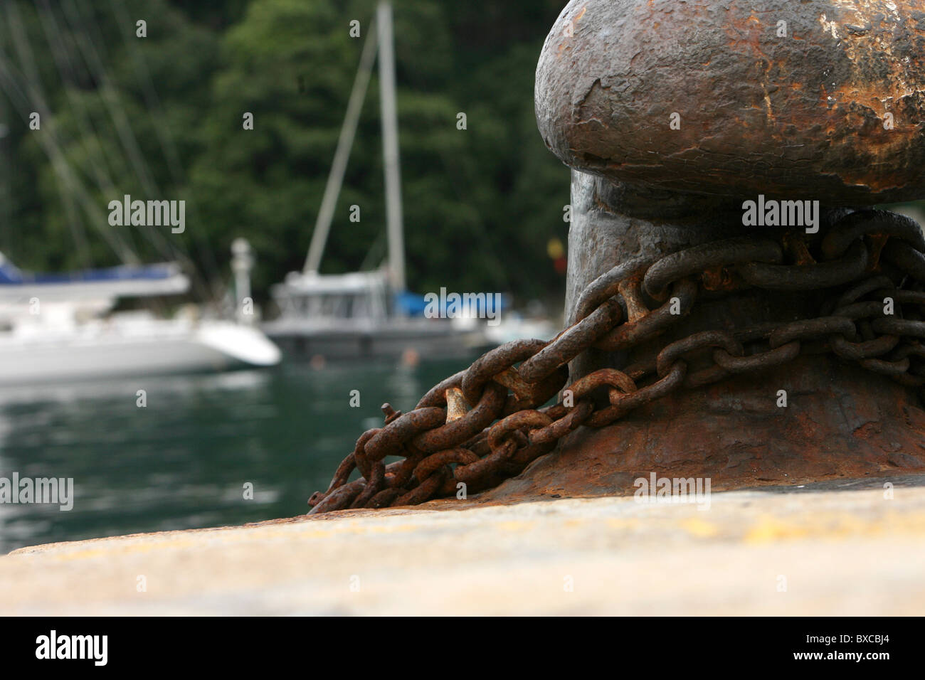 Rusty mooring chains in Portofino harbour, Italy Stock Photo - Alamy