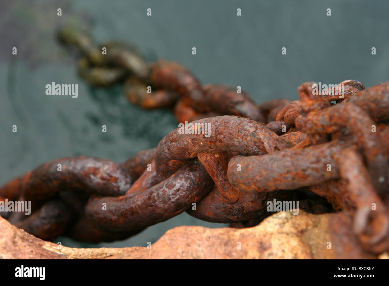 Rusty mooring chains in Portofino harbour, Italy Stock Photo - Alamy