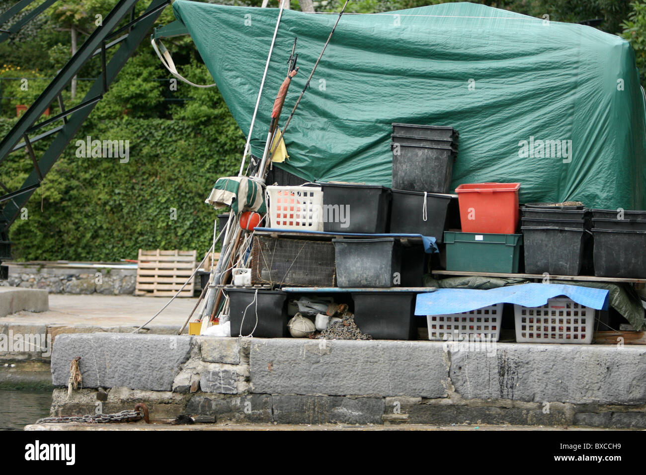 A stack of fishing pots in Portofino, Italy Stock Photo - Alamy
