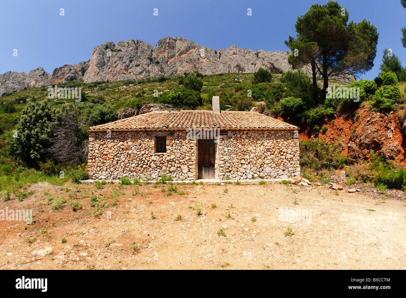 small finca in the Sierra Bernia Mountains, Costa Blanca, Spain Stock ...