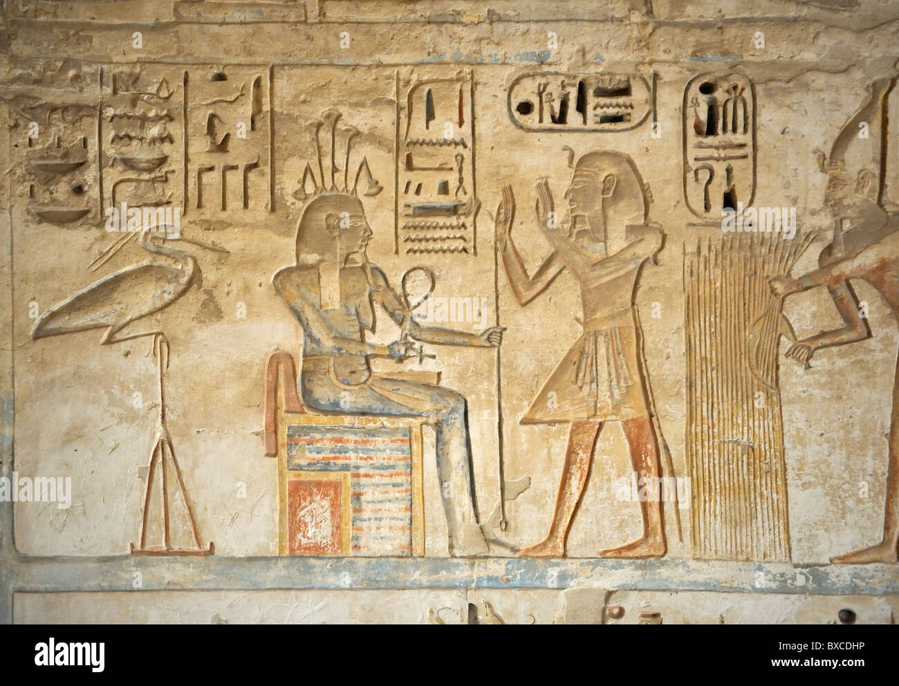 Bird, Hapi, and Ramses III, Osiris Chapel. Medinet Habu of Ramses III ...