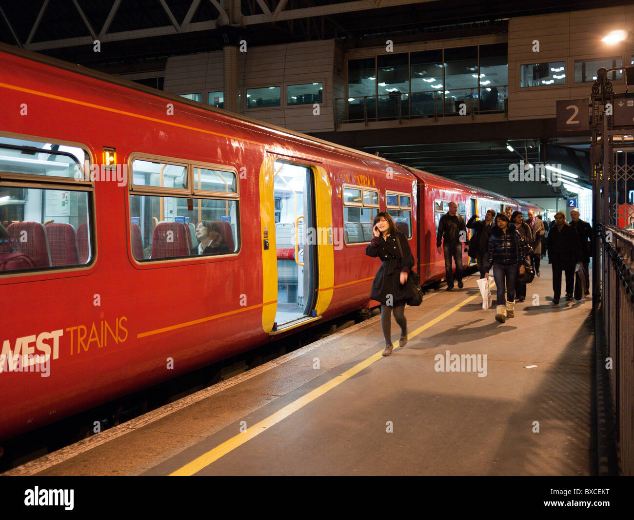 Waterloo train platform hi-res stock photography and images - Alamy